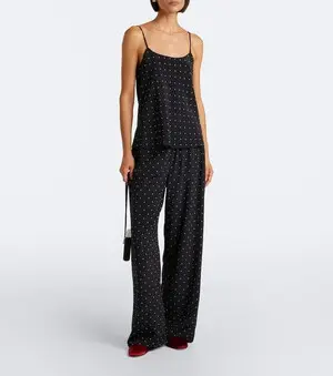 Asceno Matera Polka-dot Silk Camisole