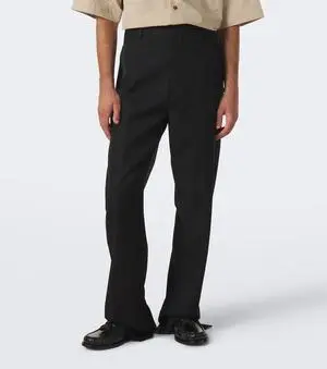 Bottega Veneta Wool Grain De Poudre Straight Leg Trousers