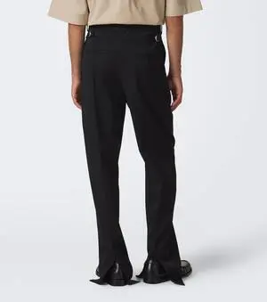Bottega Veneta Wool Grain De Poudre Straight Leg Trousers