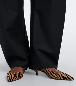AeydĒ Cari Tiger-print Calf Hair Pumps
