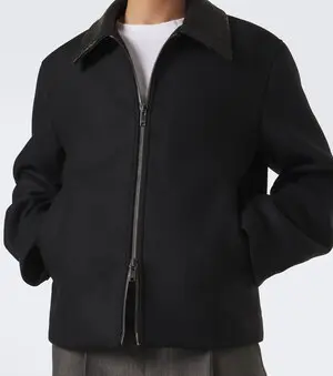 Bottega Veneta Leather-trimmed Wool Felt Jacket