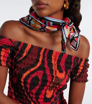 Emilio Pucci Labirinto Silk Twill Scarf