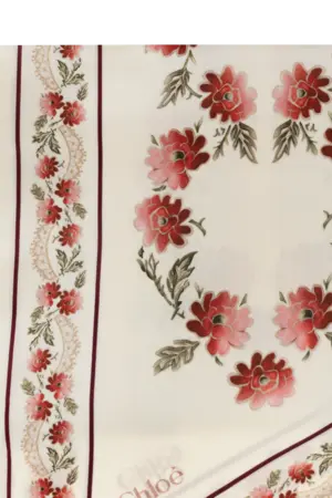 Chloé Silk Scarf With Floral Motif