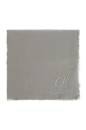 Emporio Armani Scarf With Logo - Grey