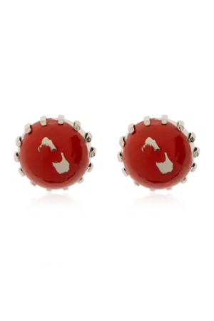 Marni Brass Earrings - Red