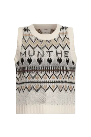 Munthe Patterned Vest ‘vitalism - Cream