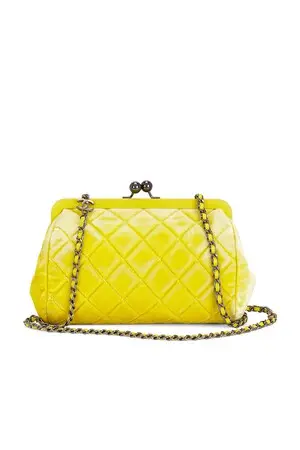CHANEL CHANEL Velour Quilted Clutch With Chain Strap