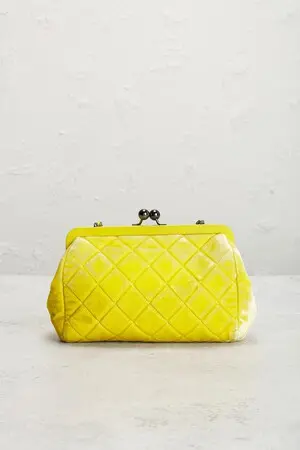 Chanel Velour Quilted Clutch