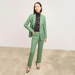 M.M.LAFLEUR Smith Straight Trouser Italian Wool Twill:: Parisian Green - One-color