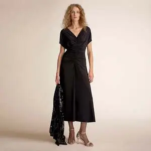 M.M.LAFLEUR Von Ruched Dress Light Jersey:: Black