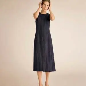 M.M.LAFLEUR Renata Shift Dress Woven Pinstripe:: Navy/ivory