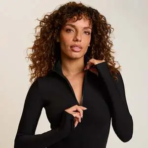 COMMANDO® Commando Neoprene Zip Long Sleeve Bodysuit - Black