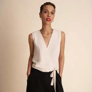 M.M.LAFLEUR Elodie Tie-waist Top Eco Soft Wave:: Ivory - One-color