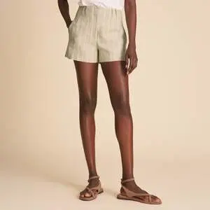 M.M.LAFLEUR Drew Crisp Short Cloudweave:: Laurel Green Stripe - One-color