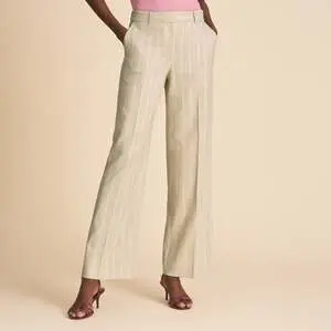 M.M.LAFLEUR Tinsley Wide-leg Trouser Cloudweave:: Laurel Green Stripe