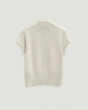 NONCHI CASHMERE Maribel High-neck Top:: Pure White