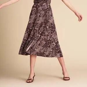 M.M.LAFLEUR Ara Midi Skirt Light Printed Jersey:: Botanical Breeze - One-color