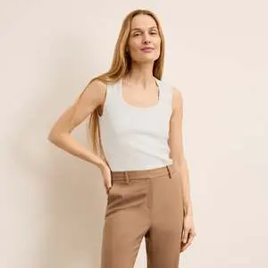 M.M.LAFLEUR Sabine Sculptural Tank 365 Stretch Knit:: Ivory - One-color