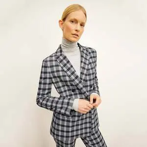 M.M.LAFLEUR O'hara Effortless Blazer Knit Suiting:: Checkmate