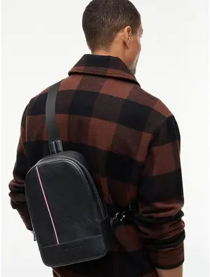 Tommy Hilfiger Signature Stripe Pebbled Sling Bag