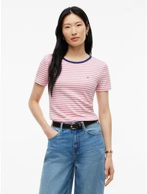 Tommy Hilfiger Slim Fit Striped T-shirt - Ecru