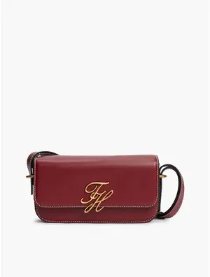 Tommy Hilfiger Script Monogram Leather Crossbody Bag
