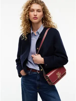 Tommy Hilfiger Script Monogram Leather Crossbody Bag