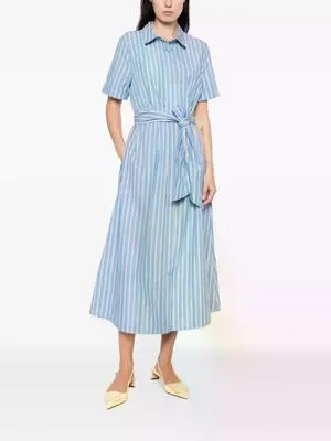 MAISON123 Palma Belted Midi Dress - Blue