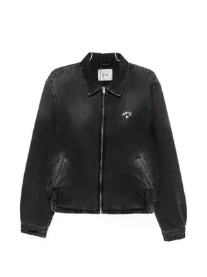 ARTE ANTWERP Logo-embroidered Denim Jacket - Black