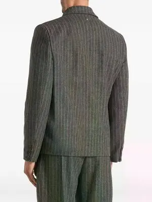 Manière De Voir Didier In Double-breasted Wool Pinstripe Suit Blazer