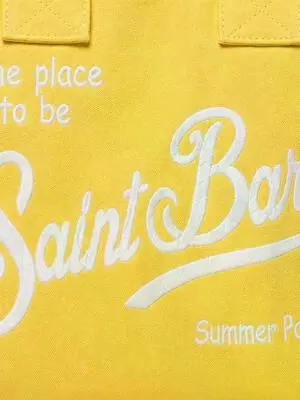 MC2 SAINT BARTH Mini Vanity Frayed Tote Bag - Yellow