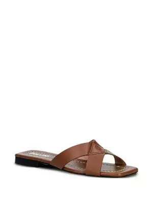 POLLINI Crossover Square-toe Leather Slides