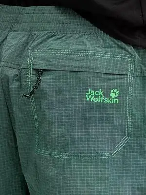 JACK WOLFSKIN Find The Wild Check-pattern Drawstring Shorts