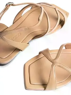 JIMMY CHOO Ayla Leather Sandals - Neutrals