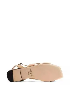 JIMMY CHOO Ayla Leather Sandals - Neutrals