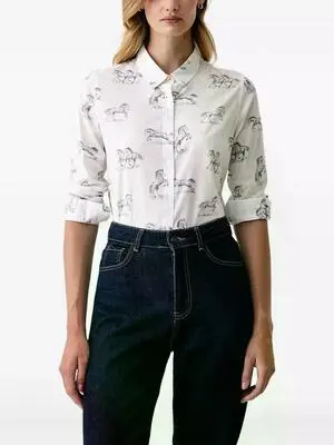 Barbour Horse-print Button-down Shirt - White