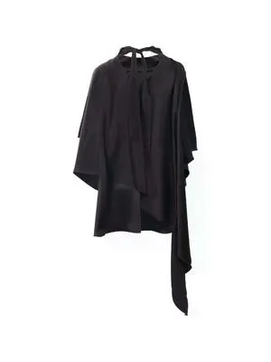 SSHEENA Appeal Asymmetric Draped Mini Dress - Black
