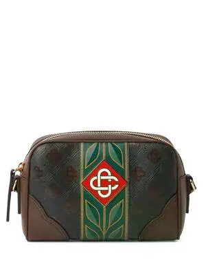 Casablanca Dark Monogram Crossbody Bag - Brown