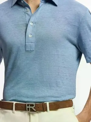 Ralph Lauren Purple Label Monogram-buckle Suede Belt