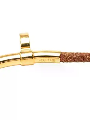 Hermès 1990-2000 Leather Kite Choker Necklace Costume Necklace