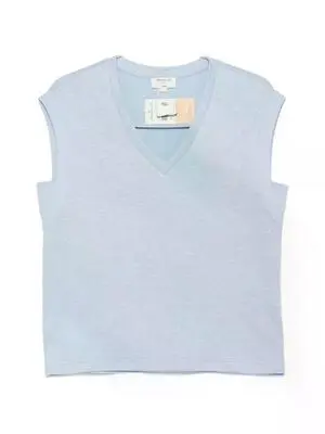 MAISON123 Lyna V-neck T-shirt - Blue