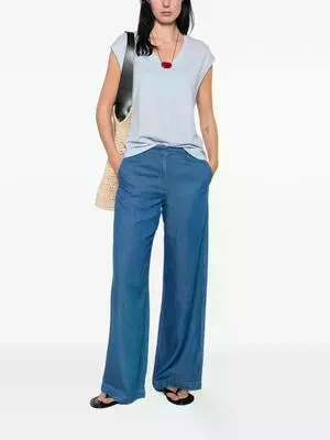 MAISON123 Lyna V-neck T-shirt - Blue