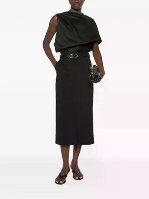 Alpha Studio Belted Wrap Midi Skirt
