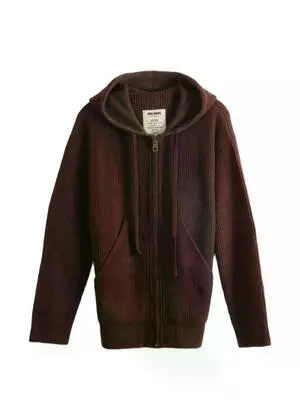 UMA WANG Ribbed-knit Zip-up Hoodie