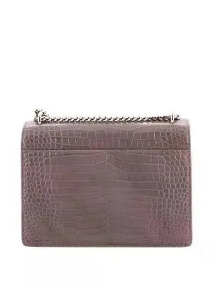 Saint Laurent Sunset Crocodile Embossed Leather Medium Crossbody Bag