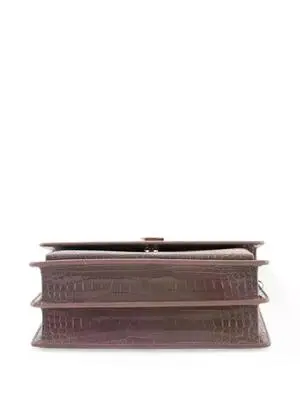 Saint Laurent Sunset Crocodile Embossed Leather Medium Crossbody Bag
