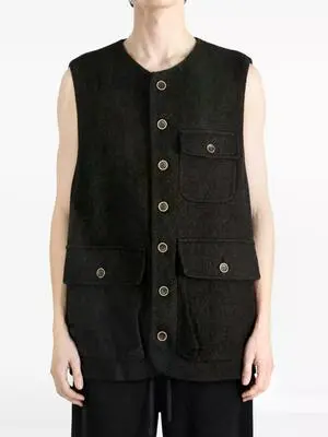 UMA WANG Button-up Pocket-detail Gilet - Grey