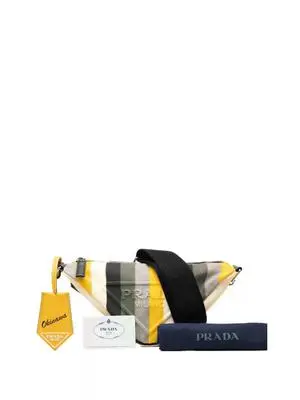 Prada 2013-2026 Canvas Canapa Baiadera Triangle Logo Crossbody Bag