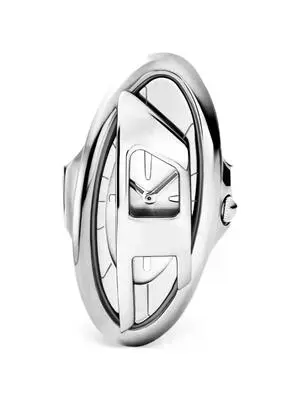 DIESEL® D-era Stainless Steel Ring Watch - Silver
