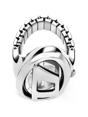 DIESEL® D-era Stainless Steel Ring Watch - Silver